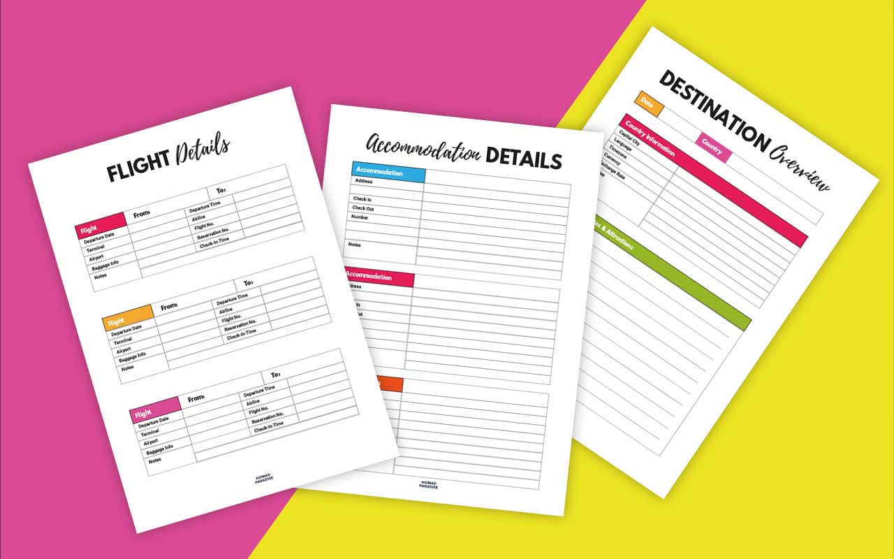 Travel Binder: 30+ Pages for Planning the Perfect Trip