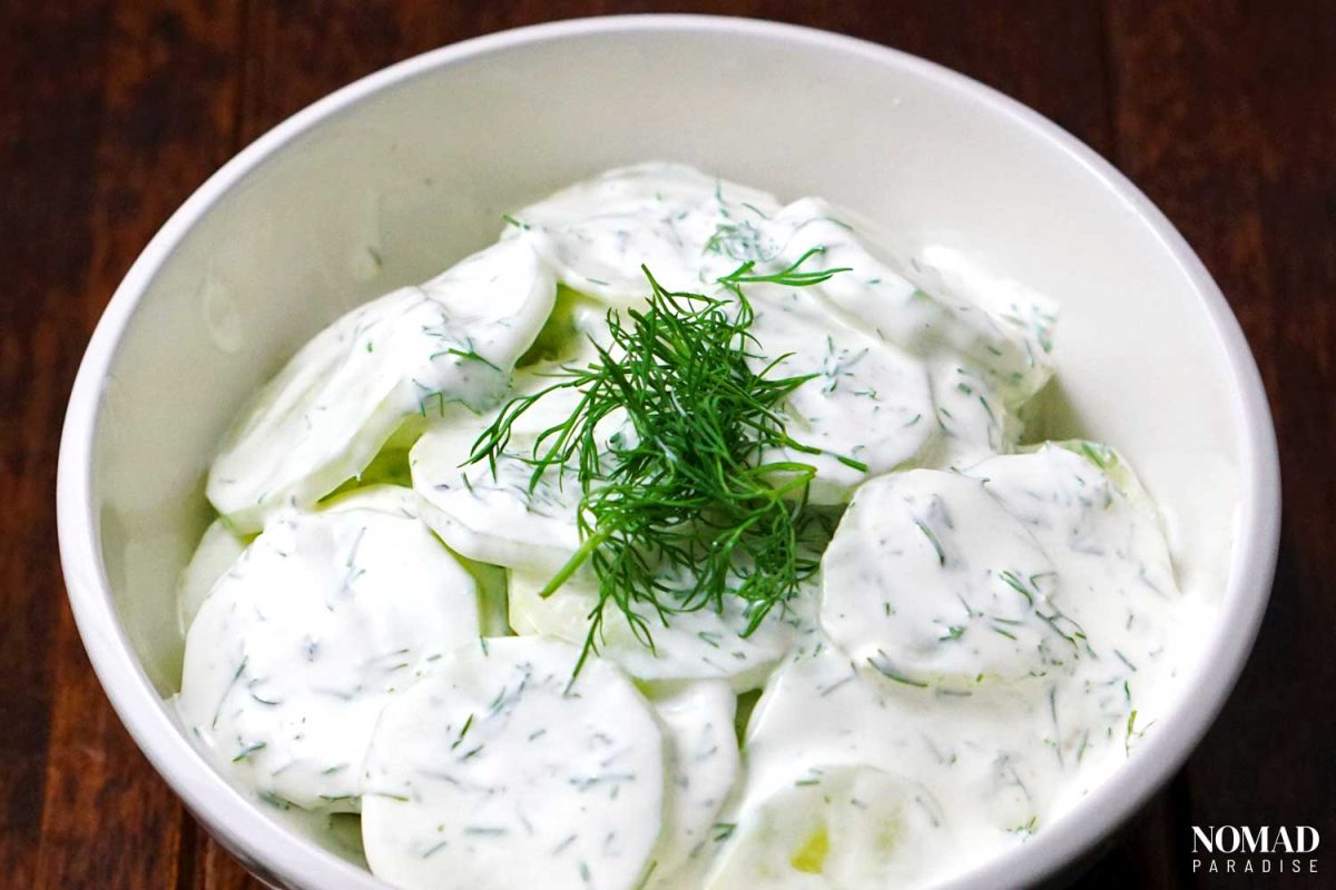 Cool and Creamy Mizeria Recipe (Polish Cucumber Salad)