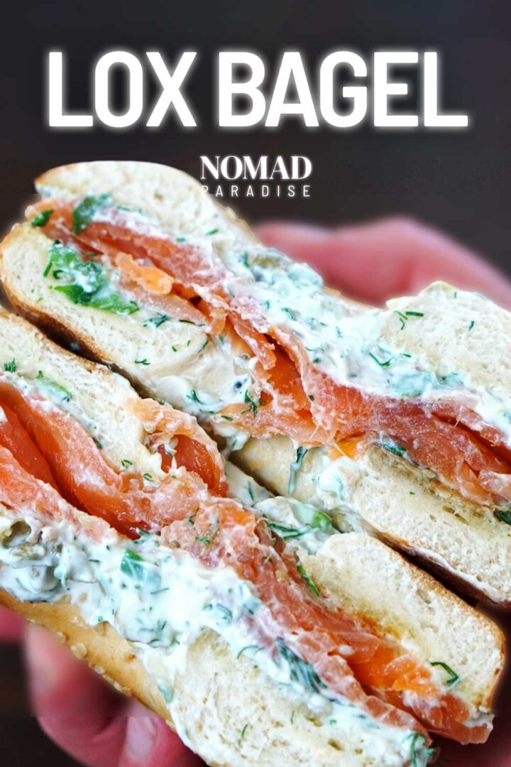 Smoked Salmon Bagel Recipe with Capers and Herb Cream Cheese (Bagel and ...