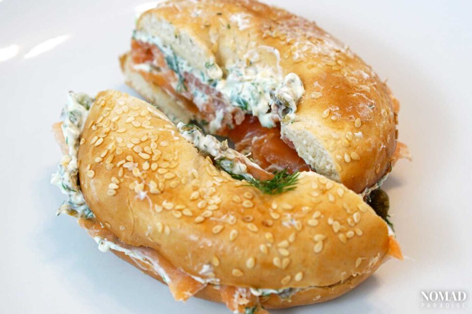 Smoked Salmon Bagel Recipe with Capers and Herb Cream Cheese (Bagel and ...